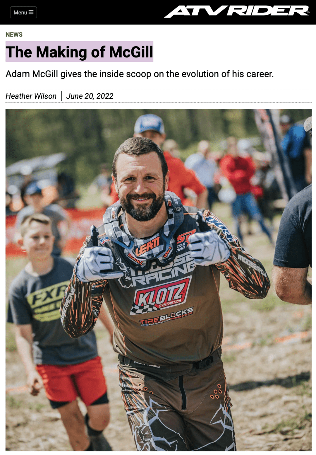 The Making of McGill (ATVrider.com) - High Gear Success
