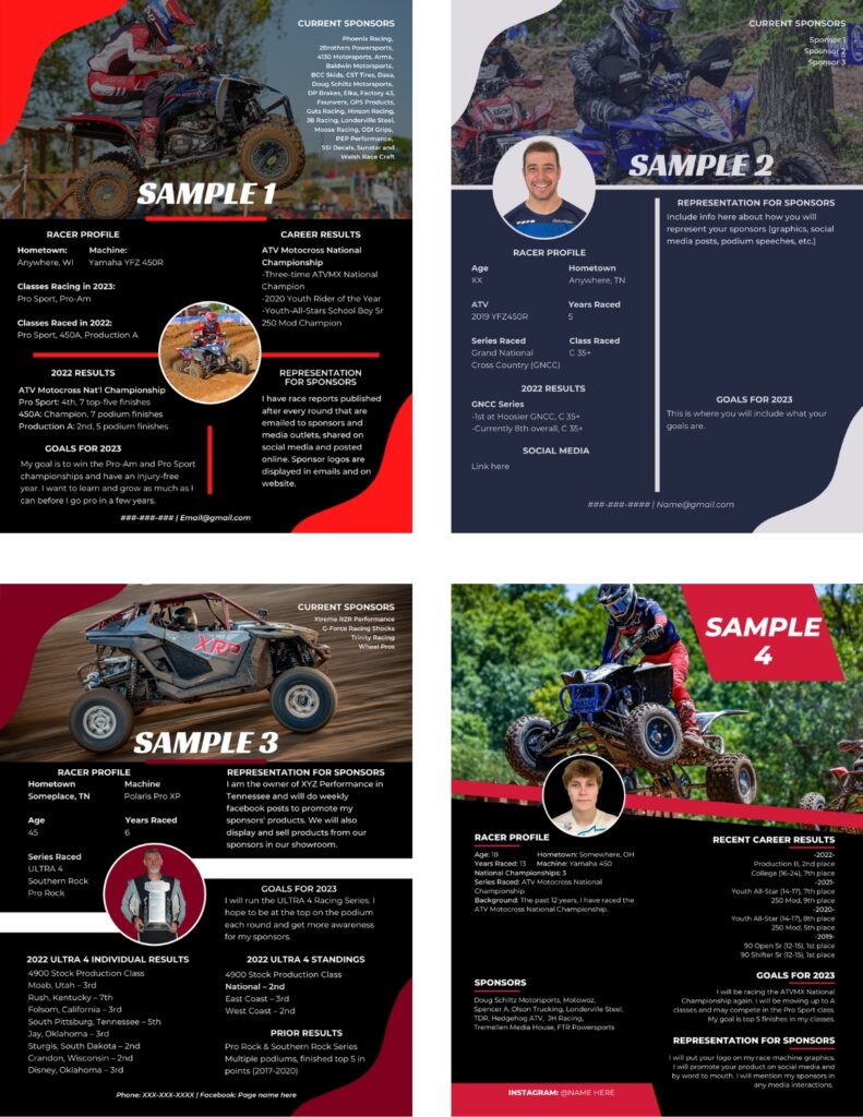 Racer Resumes - Recruit Sponsors for Your Race Team